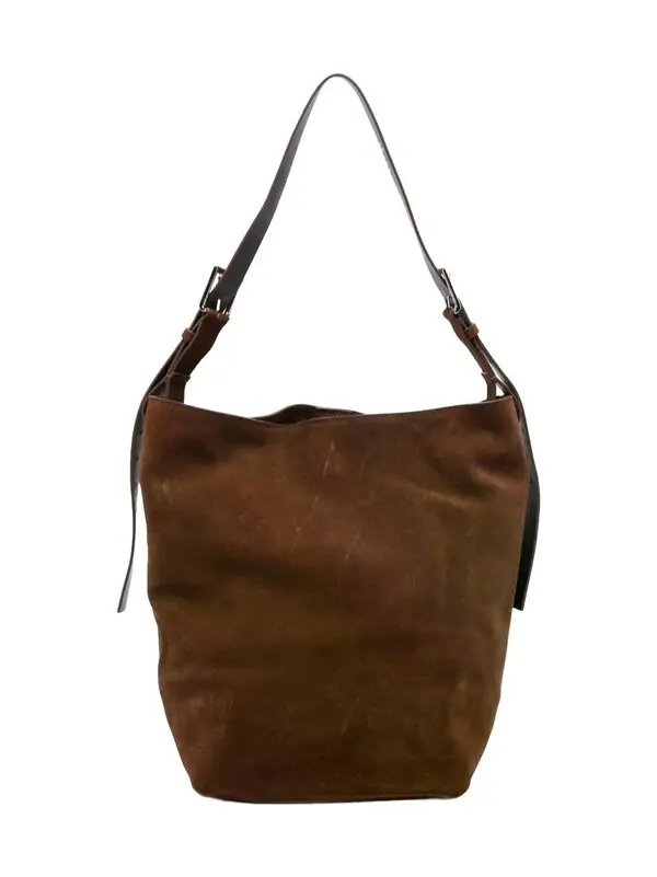 P.a.r.o.s.h Buckle-fastening Suede Shoulder Bag - Brown