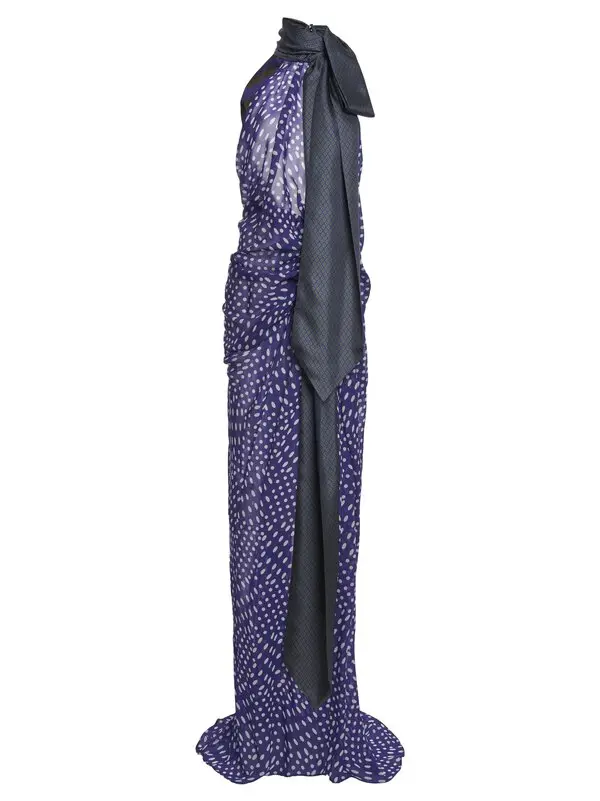 Dries Van Noten Devira Printed Georgette Gown - Purple