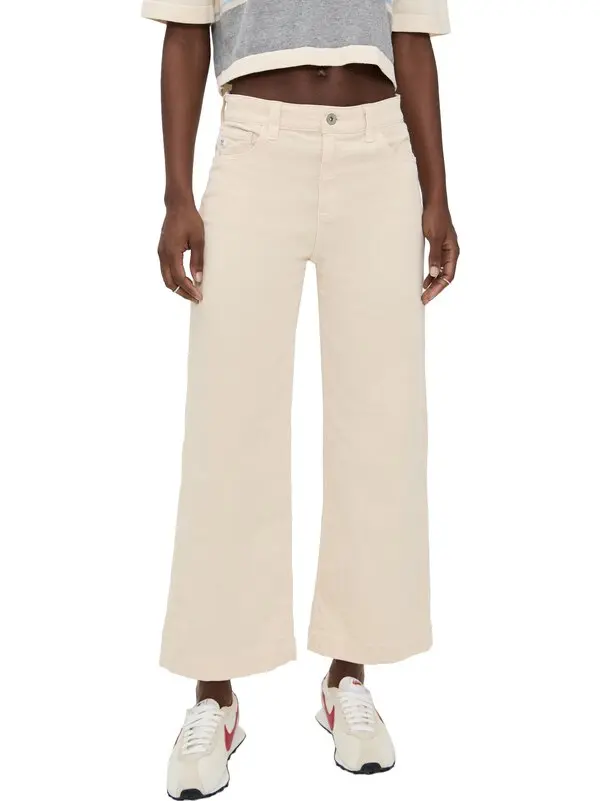 Ag Saige Wide-leg Cropped Corduroy Jeans - Opal Stone