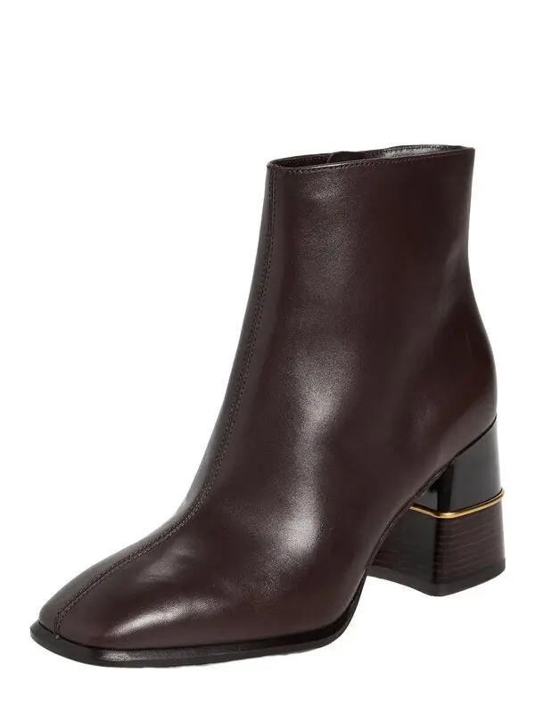 Tory Burch Leather Ankle Boots - Chocolate Brown