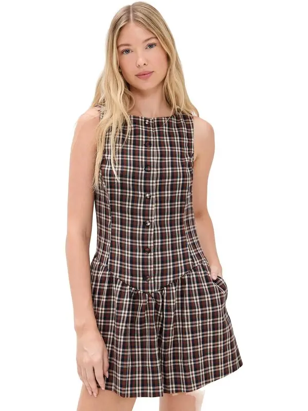 Show Me Your Mumu Meester Mini Dress - Saddle Plaid