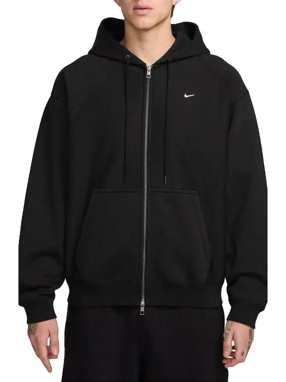 Nike Life Fleece Full-zip Hoodie - 010 Black/black/white
