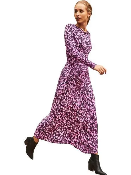 RO&ZO Leopard Print Dress With Waist Detail - Pink