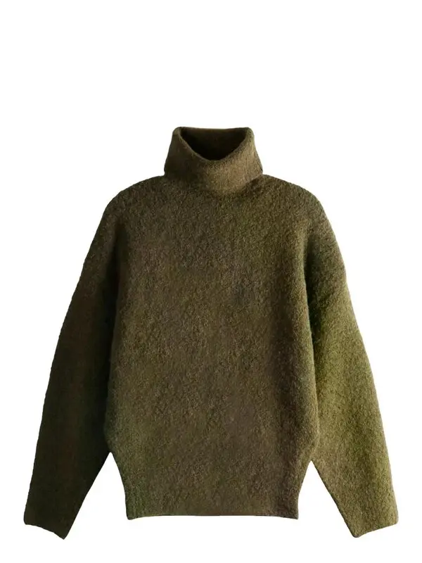 TOTEME High-neck Wool Sweater - Green