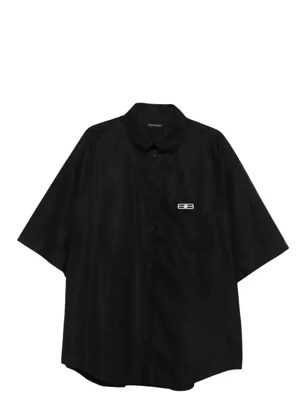 Balenciaga Logo Short-sleeve Shirt - Black