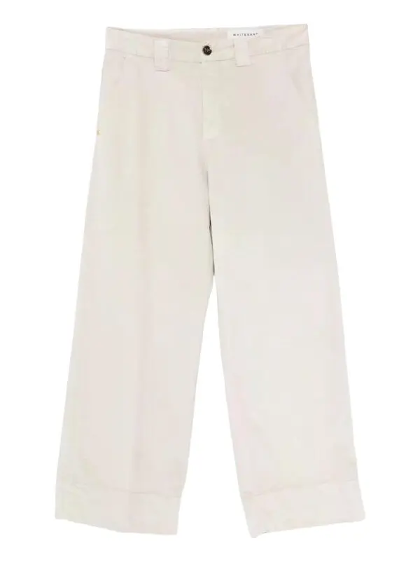 WHITE SAND Cuffed-hem Cropped Pants - Neutrals