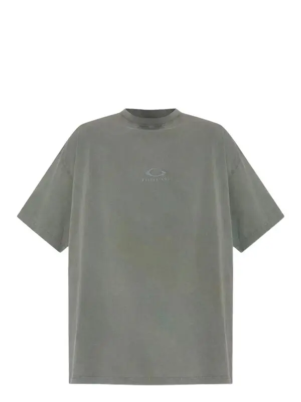 Balenciaga Logo-embroidered T-shirt - Grey