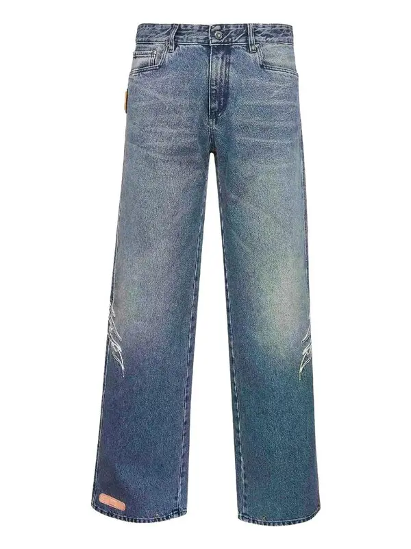 PDF Embroidered Jeans - Blue Wash----