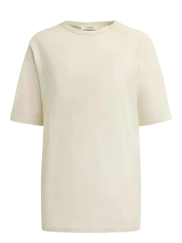 12 STOREEZ Silk-cotton Knit T-shirt - White