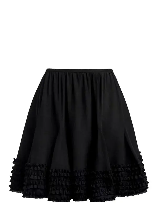 12 STOREEZ Tiered Ruffle Skirt - Black