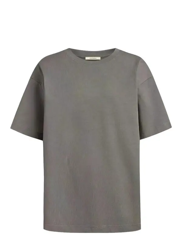 12 STOREEZ Crew-neck Cotton T-shirt - Grey