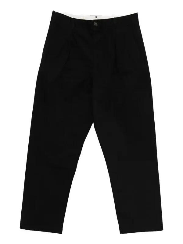 ANERKJENDT Pleated-pocket Straight-leg Trousers - Black