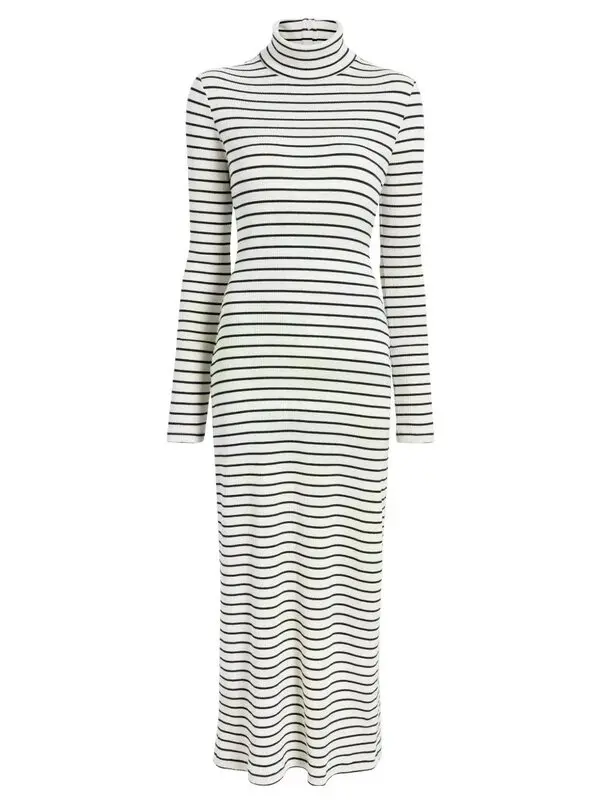 Proenza Schouler White Label Frances Striped Turtleneck Midi Dress - White