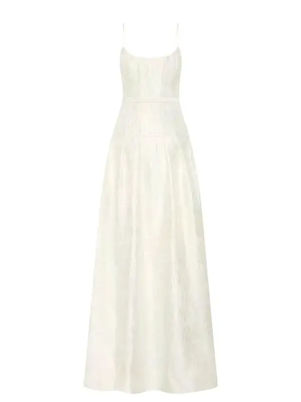 Rebecca Vallance Textured-paneled Gown - White