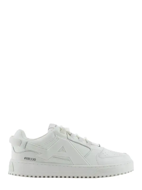 Emporio Armani Maxi-logo Lace-up Sneakers - White