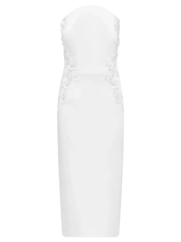 Rebecca Vallance Xanthe Strapless Midi Dress - White