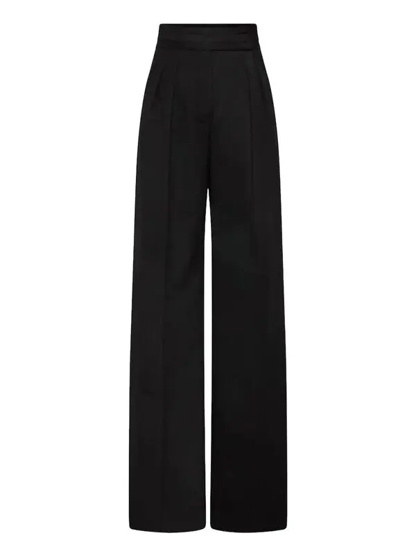 Rebecca Vallance Pleated-front Wide-leg Trousers - Black
