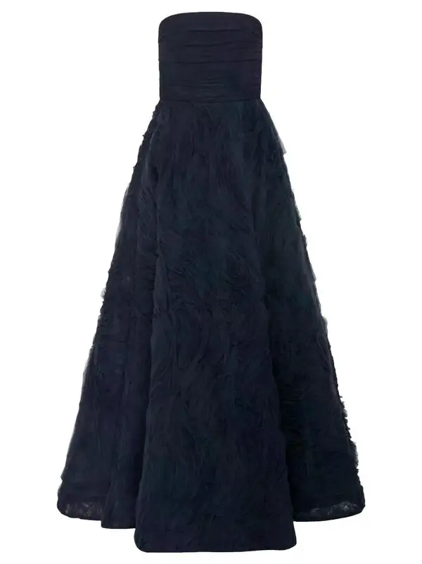 Rebecca Vallance Willow Strapless Ruffled Gown - Blue