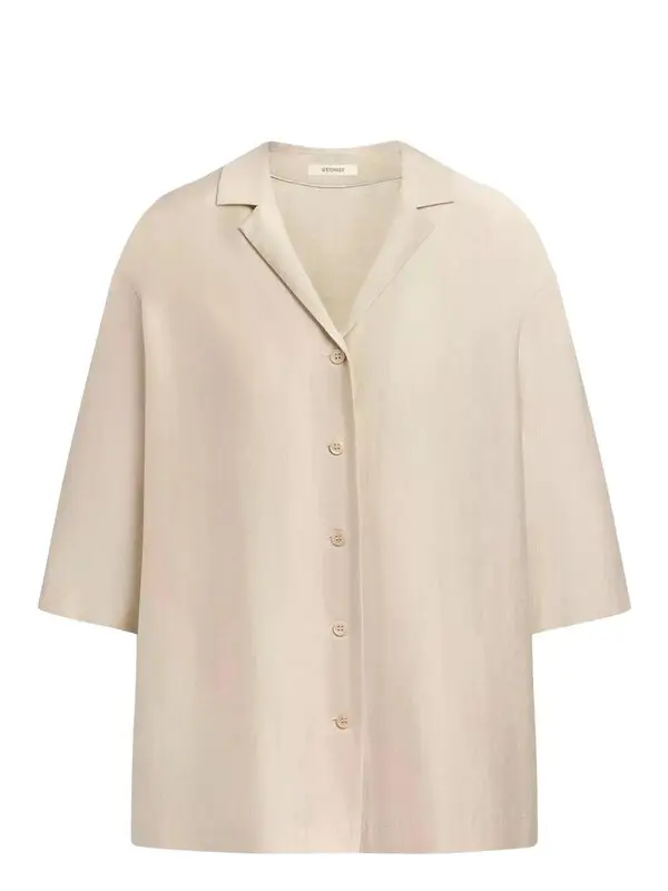 12 STOREEZ Button-front Short-sleeve Shirt - Neutrals