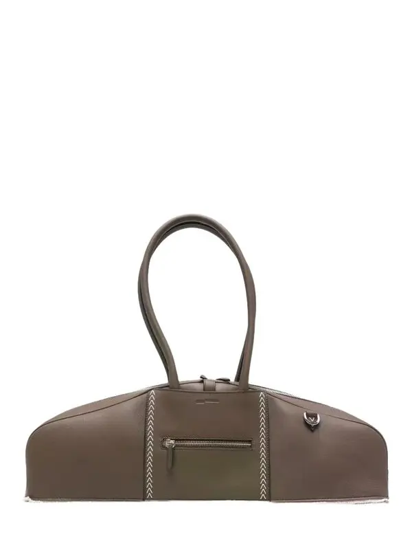 SONIA CARRASCO Top-handle Stitched-detailing Tote Bag - Brown