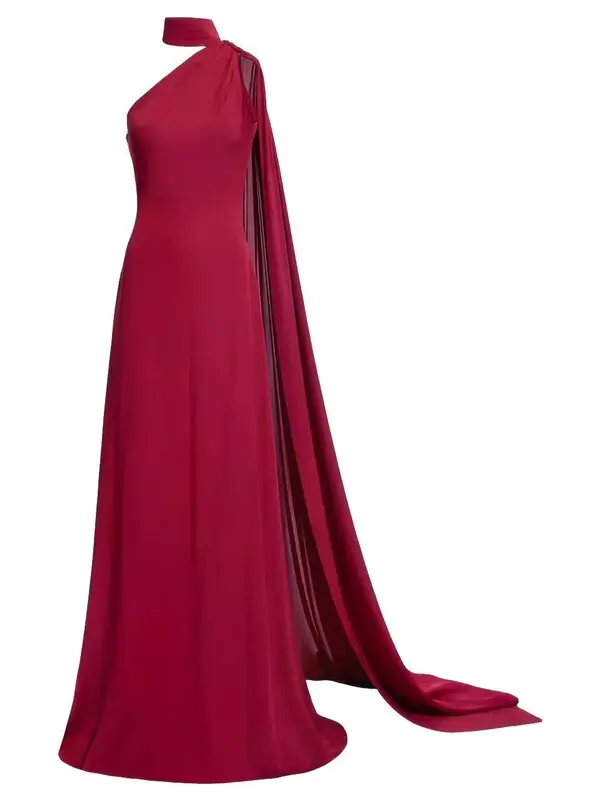 Elie Saab One-shoulder Scarf Maxi Dress - Red