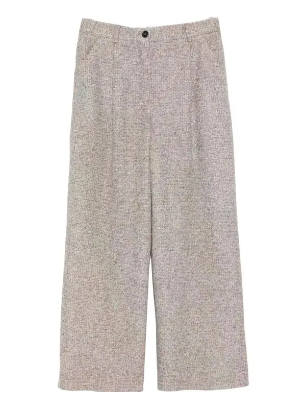 Mark Kenly Domino Tan Pleated Tweed Pants - Neutrals