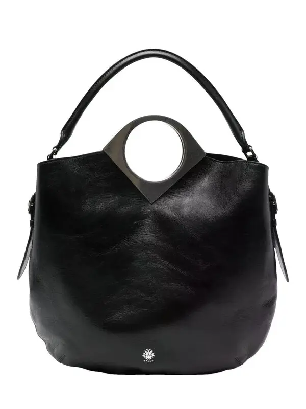 Bally Anni Moon Circular-handle Leather Tote Bag - Black