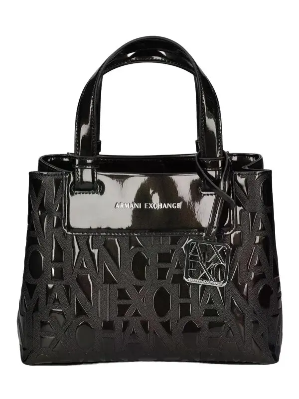Armani Exchange Logo Embossed Tote Bag - Black