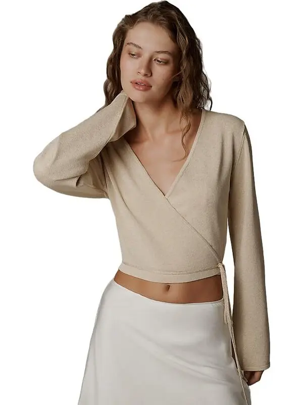 FLAT WHITE Shimmered Kimono Top - Gold