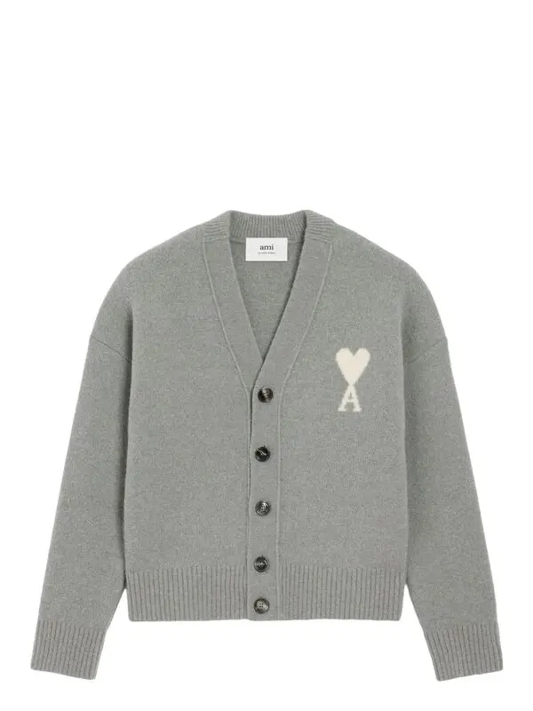 Ami De Coeur Wool Cardigan - Grey