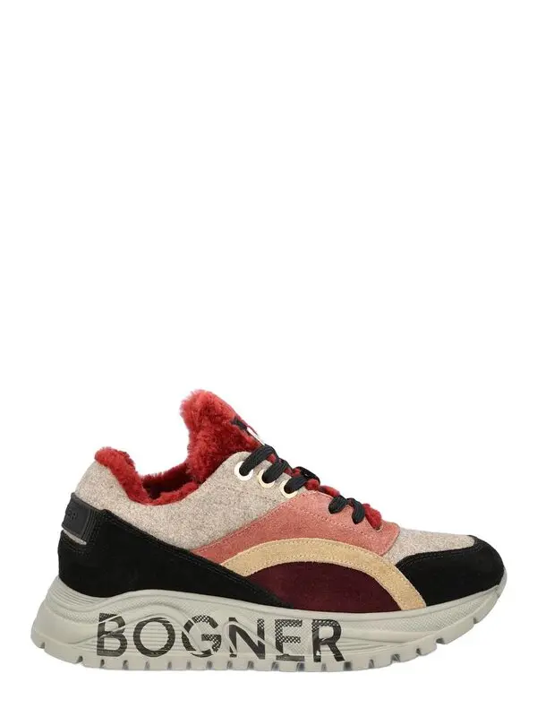 Bogner Malaga 21 Suede & Shearling Sneakers - Beige-burgundy