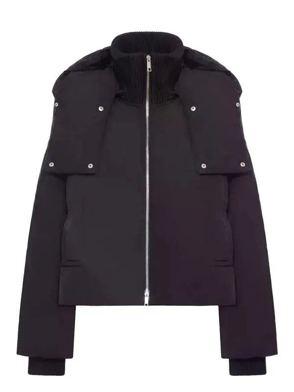 Sportmax Puffer Hooded Zip Jacket - Black