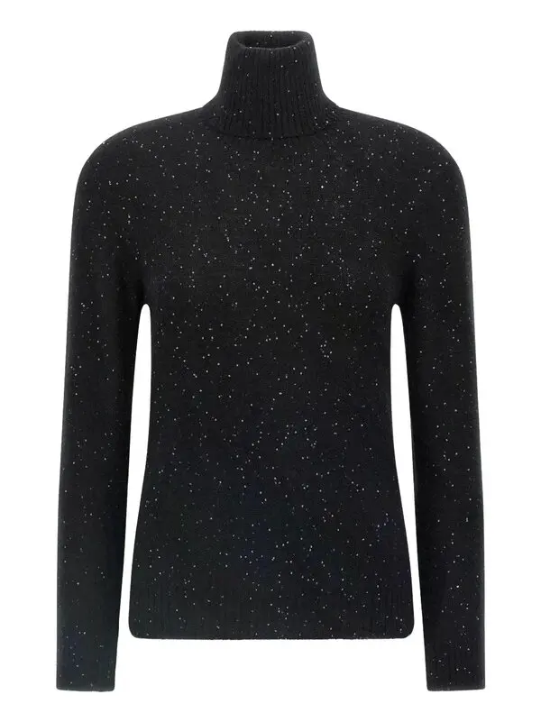 Fabiana Filippi Sequin Turtleneck Sweater - Black