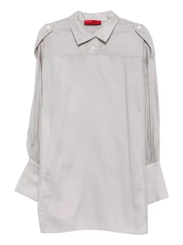 THELATEST Cuffed Sleeve Shirt Dress - Grey