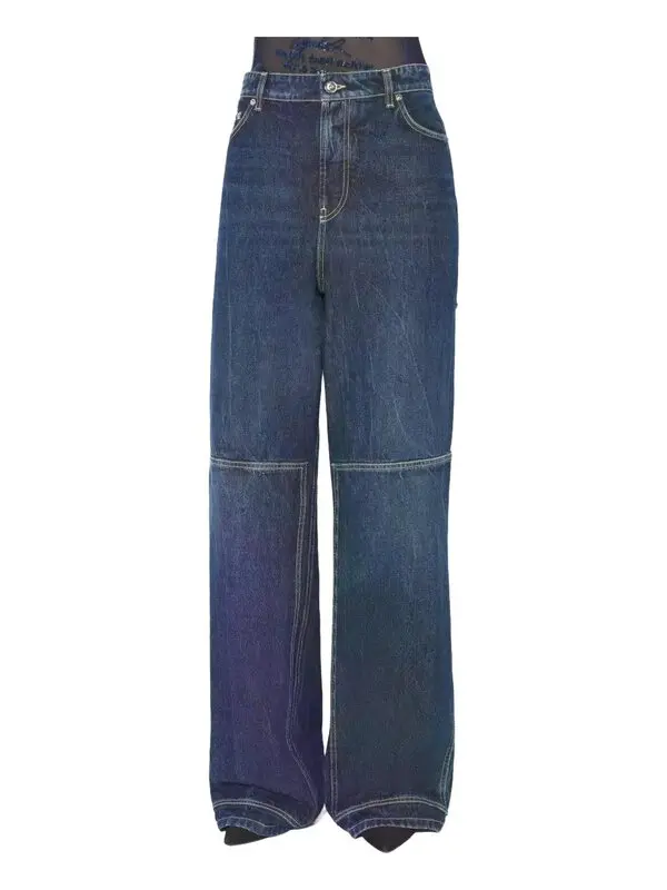 JEAN PAUL GAULTIER Cut-out Wide-leg Jeans - Blue