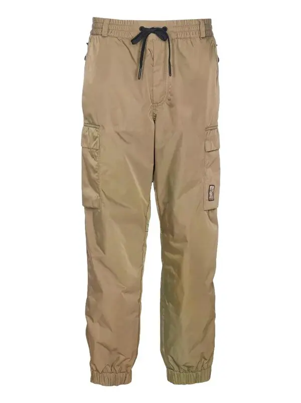 Moncler Elasticated Logo-patch Trousers - Brown