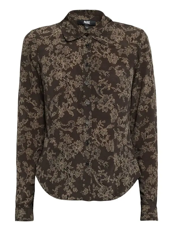Paige Desano Lace Button-front Shirt - Black Multi