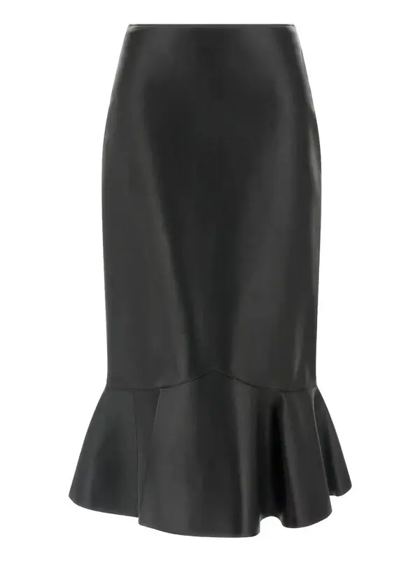 Fendi Peplum Detail Midi Skirt - Black