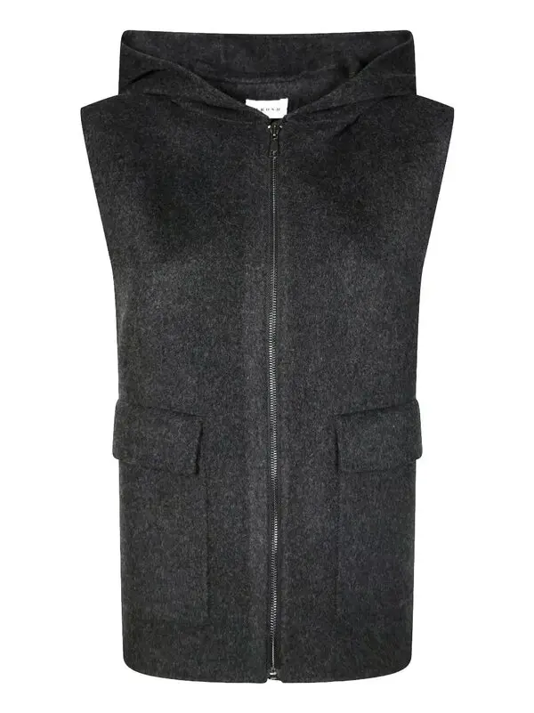 P.a.r.o.s.h Hooded Wool Gilet - Grey