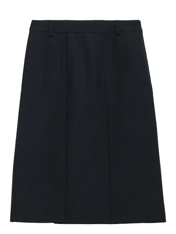 Prada Wool Hopsack Skirt - Blue