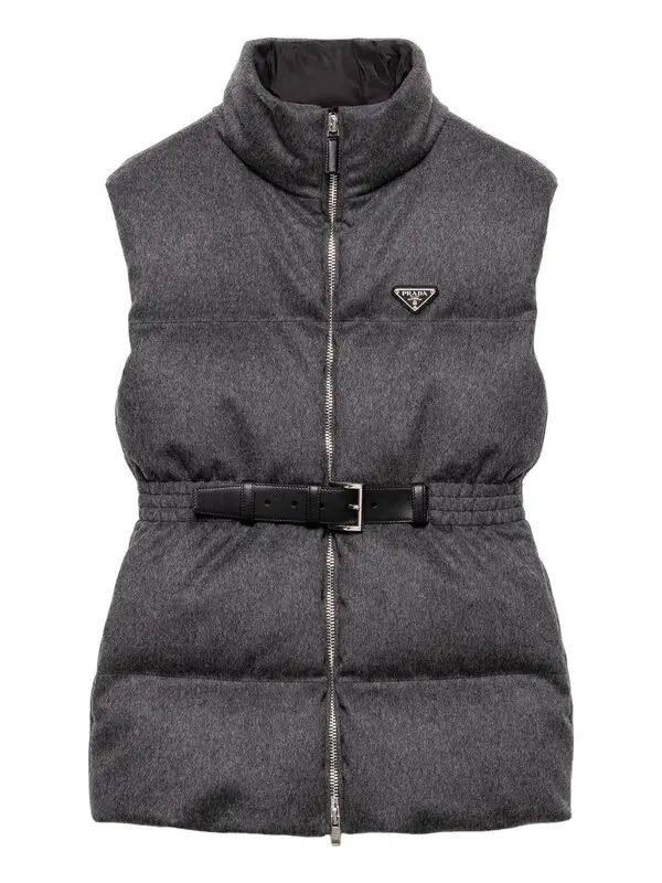 Prada Loden Down Vest - Slate Gray