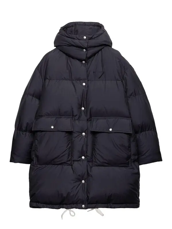 Prada Soft Canvas Down Parka - Navy