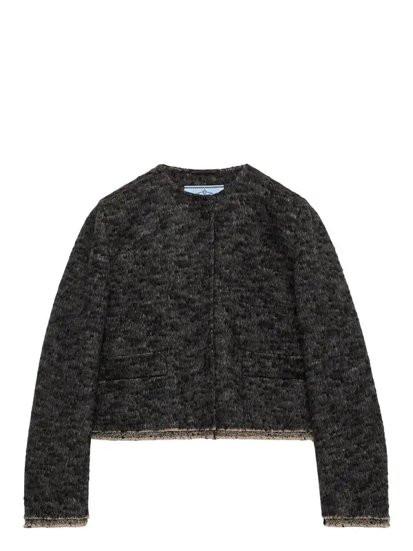 Prada Single-breasted Double Tweed Jacket - Grey