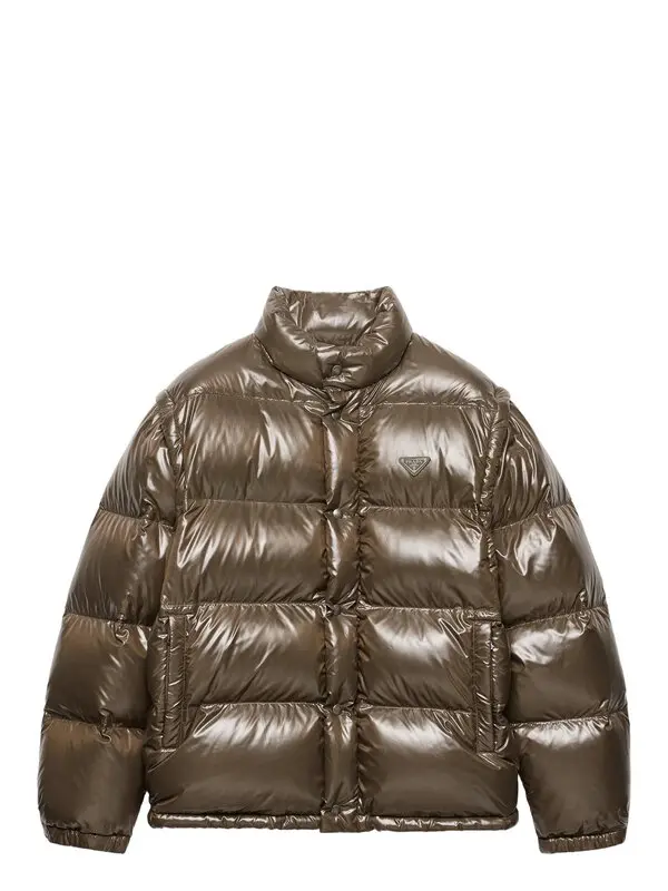 Prada Medium-weight Re-nylon Down Jacket - Camouflage Green