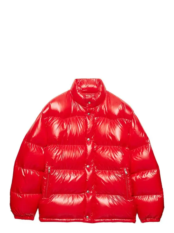 Prada Medium-weight Re-nylon Down Jacket - Red