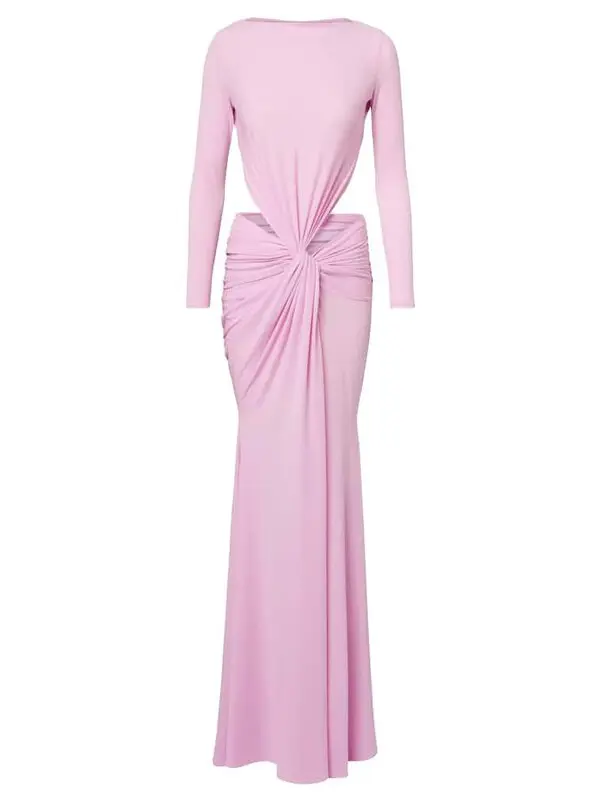 Alex Perry Gathered Crêpe Jersey Gown - Pink
