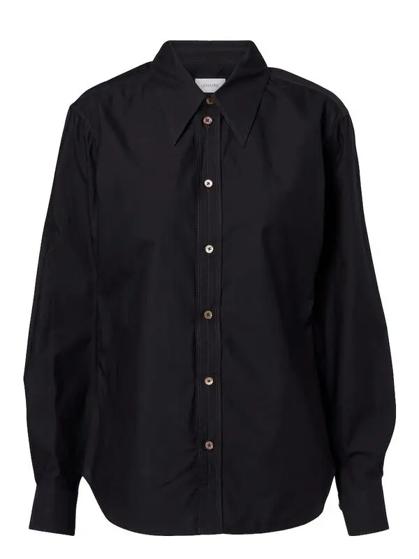 LEMAIRE Cotton And Silk Button-up Shirt - Black