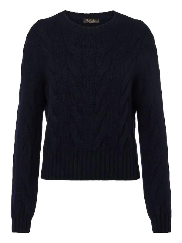 Loro Piana Napier Cable-knit Cashmere Sweater - Blue