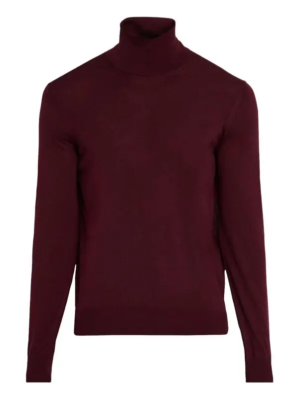 Saint Laurent Slim Wool Turtleneck Sweater - Bordeaux