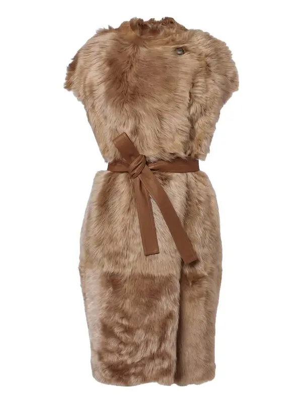 YVES SALOMON Reversible Shearling Coat - Beige